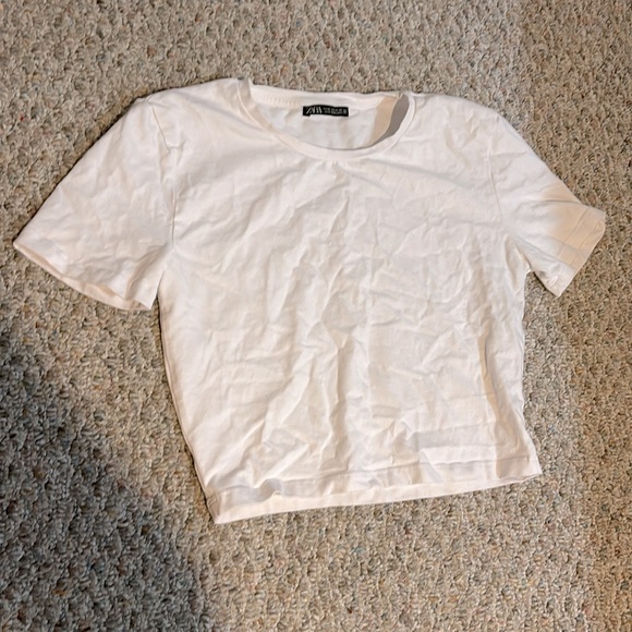 Zara | Tops | Zara Basic White Crop Top | Poshmark